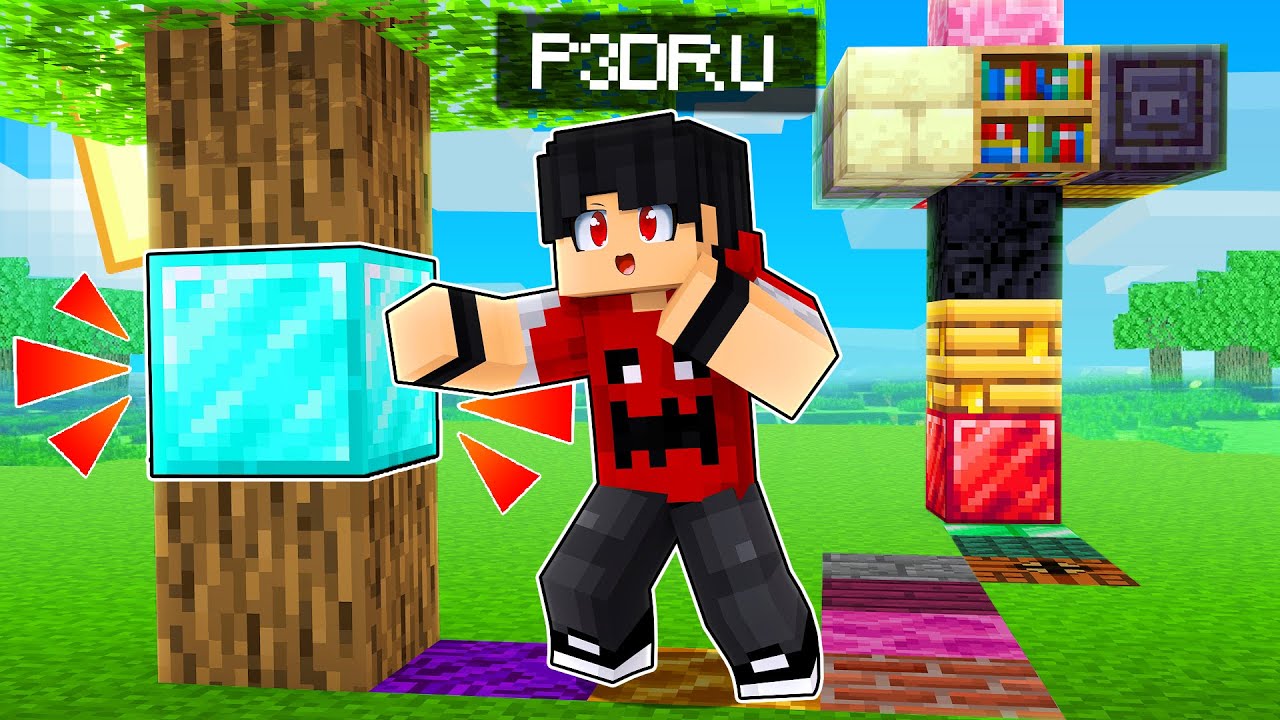 MINECRAFT MAS OS BLOCOS QUE TOCAMOS VIRA ALEATÓRIO ‹‹ P3DRU ›› - YouTube