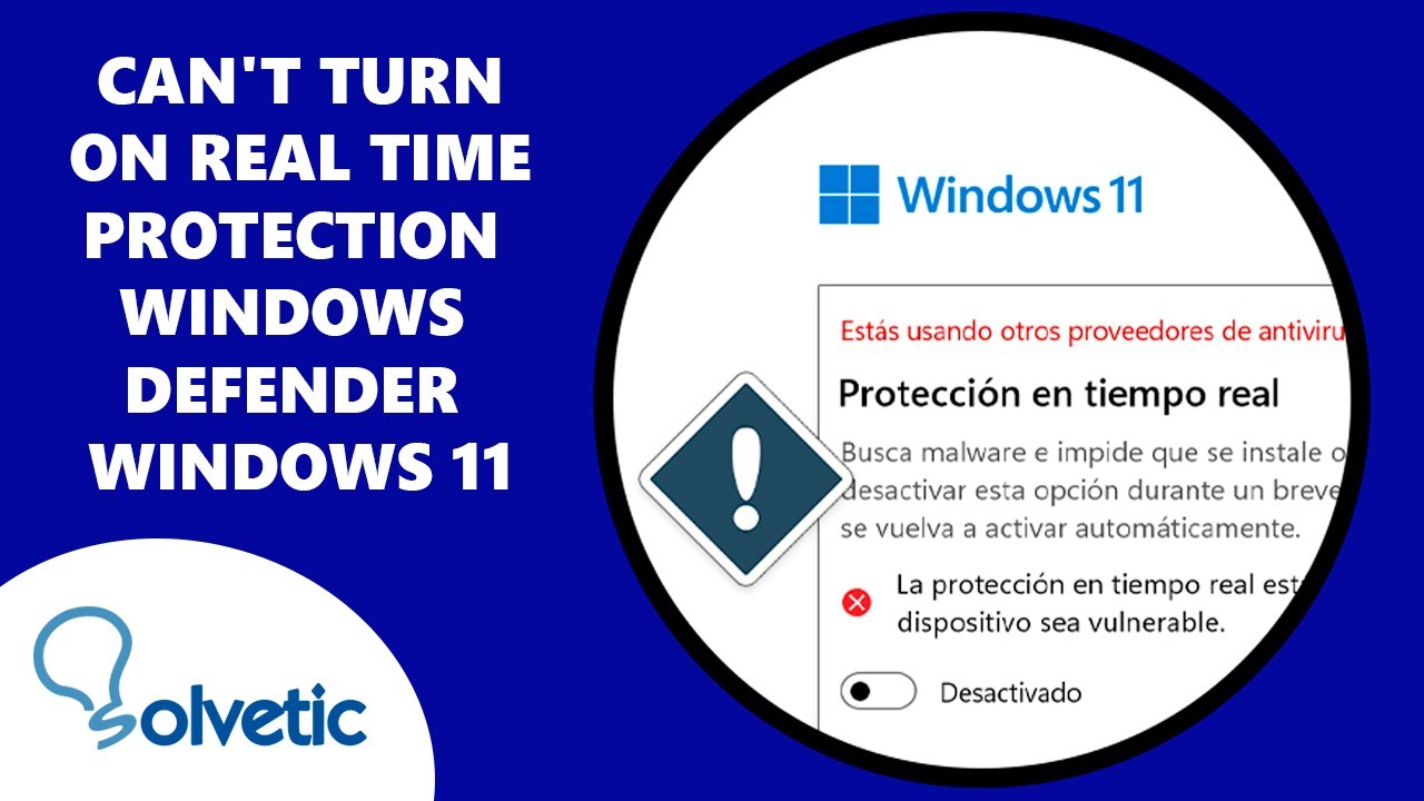 Can't Turn On Real Time Protection Windows Defender Windows 11 - YouTube
