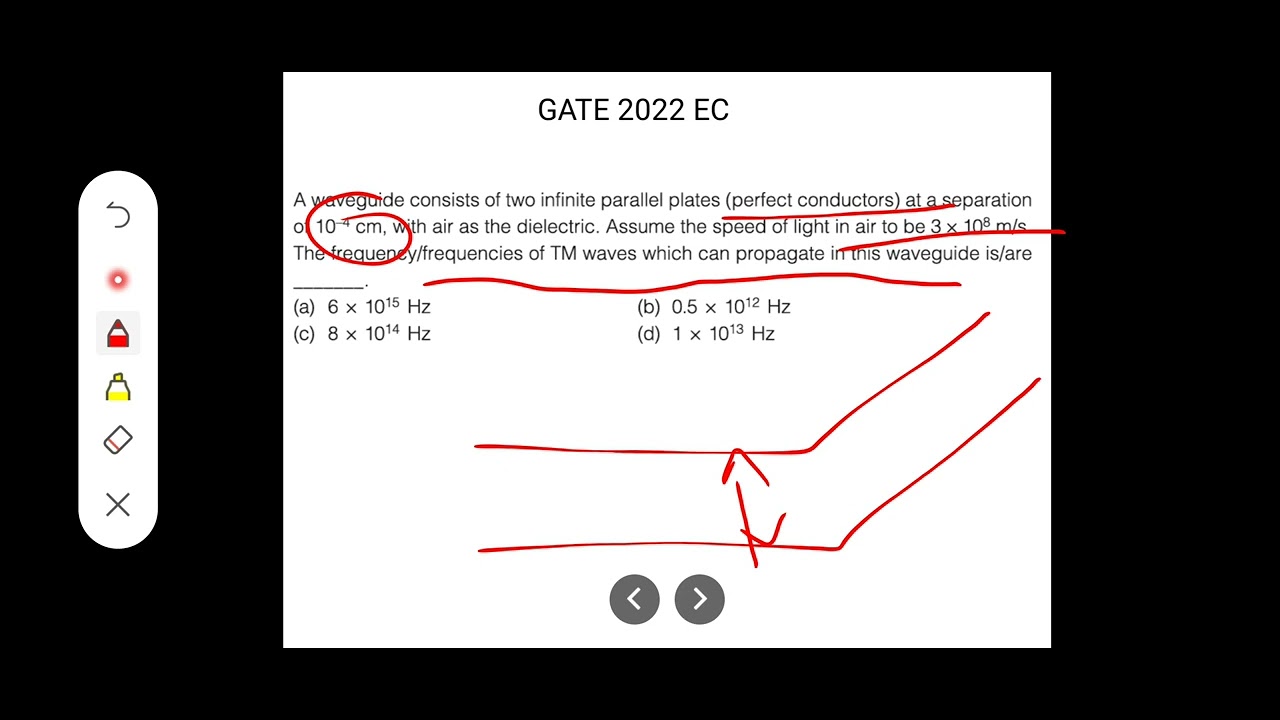 parallel plate waveguide cut-off frequency | GATE 2022 Question - YouTube