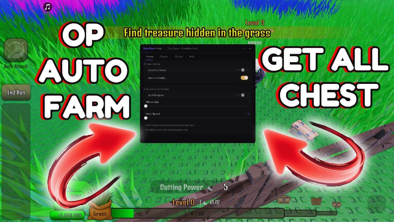 NEW🔥 CUT GRASS SCRIPT KEYLESS - FAST LEVEL, HITBOX, AUTO FARM - YouTube