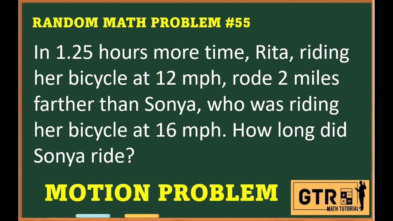 RANDOM MATH PROBLEM #55 | MOTION PROBLEM - YouTube
