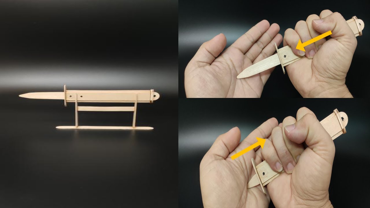 How to make a fake magic retractable knife for magic tricks, martial ...