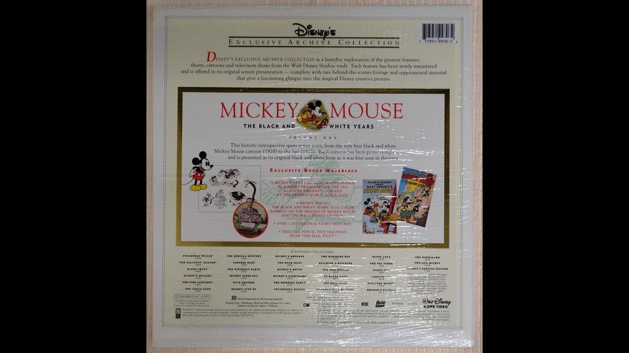Mickey Mouse Laserdisc Transfer to DVD! The Black and White Years - YouTube