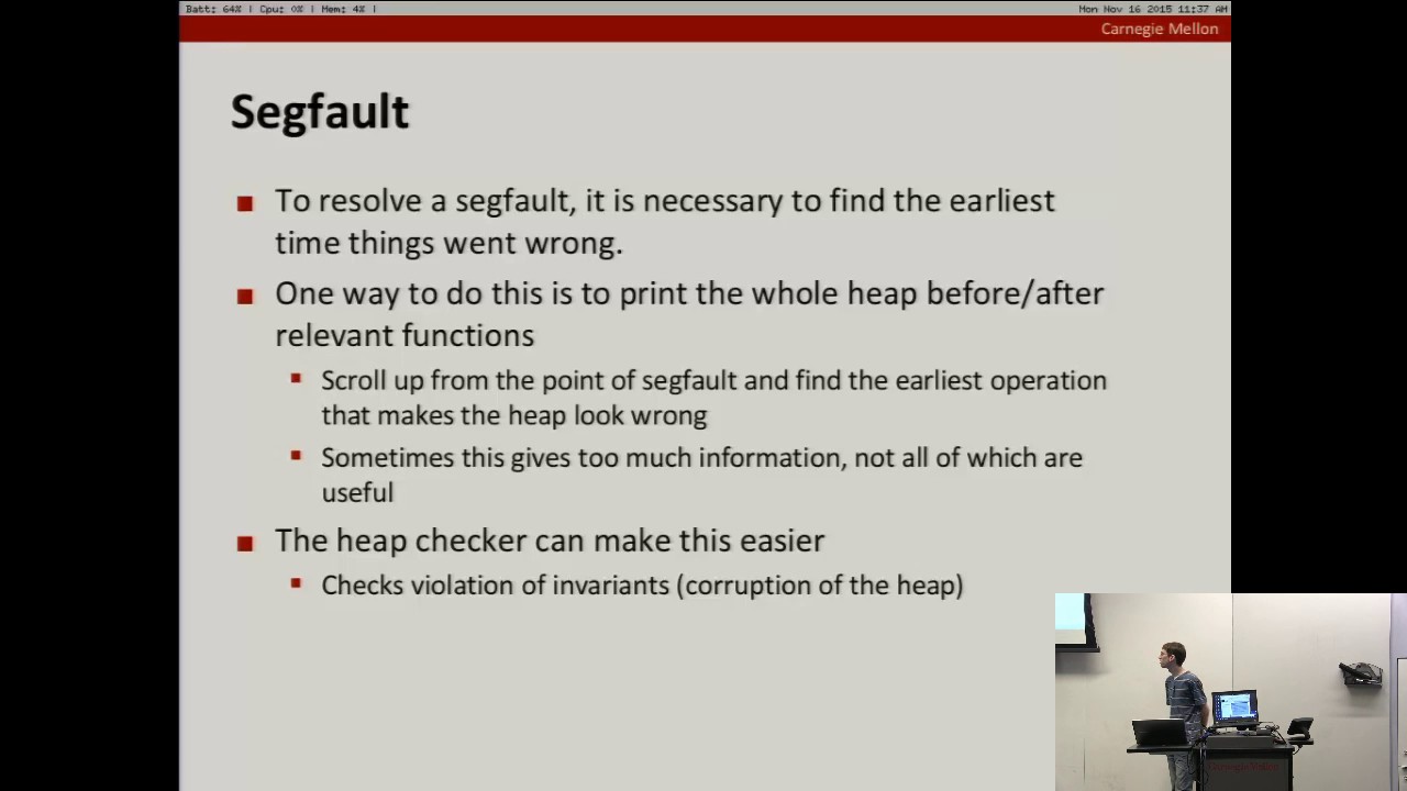 Recitation 10 Debugging Malloc Lab - YouTube