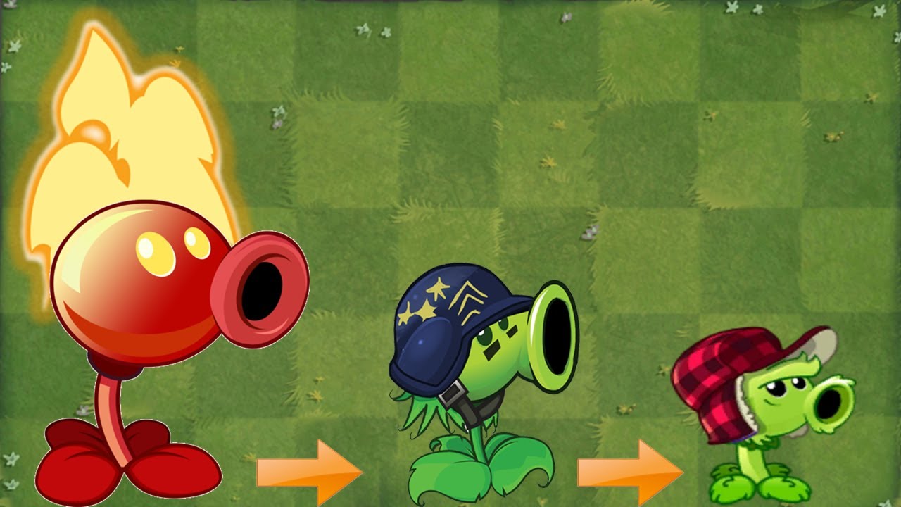 plants vs Zombies 2 -Fire Peashooter-Mega Gatling Pea-Primal Peashooter ...
