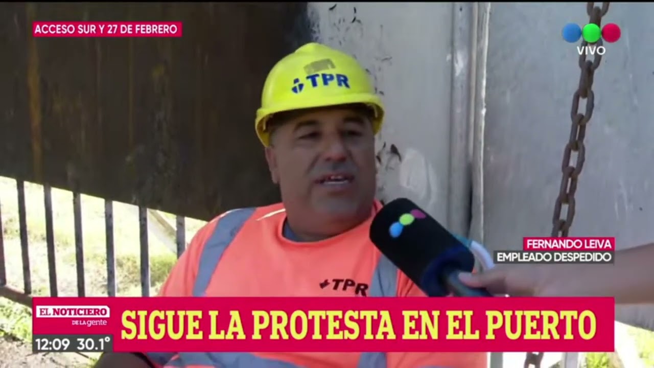 Sigue la protesta en el puerto - Telefe Rosario - YouTube