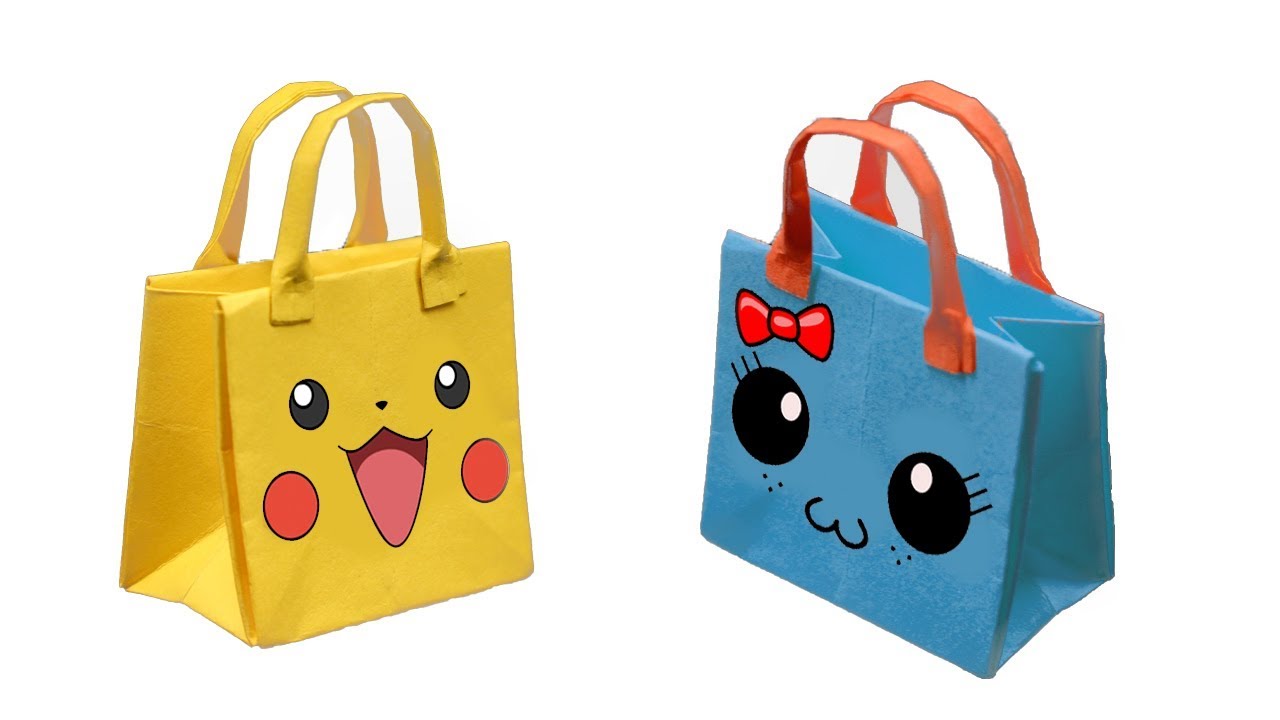 How To Make A Cute Paper Bag Origami Paper Bag YouTube