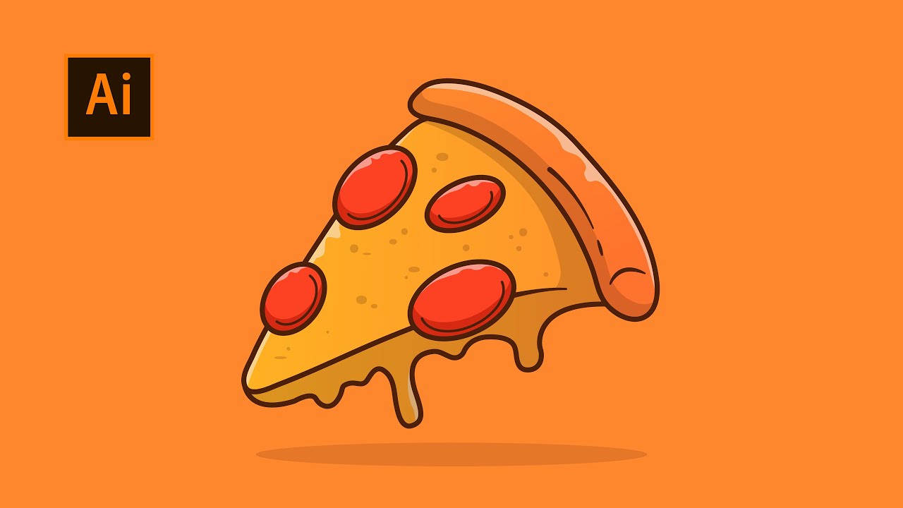 Adobe Illustrator Tutorial - Pizza Vector Illustration - YouTube
