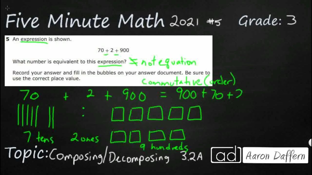 3rd Grade STAAR Practice Composing/Decomposing (3.2A - #7) - YouTube