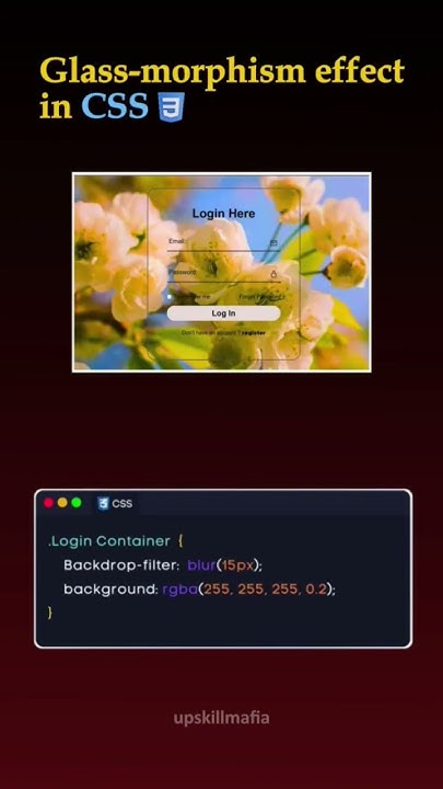 Glass morphism effect in CSS #shirts #coding #upskill #cssanimation #programming - YouTube