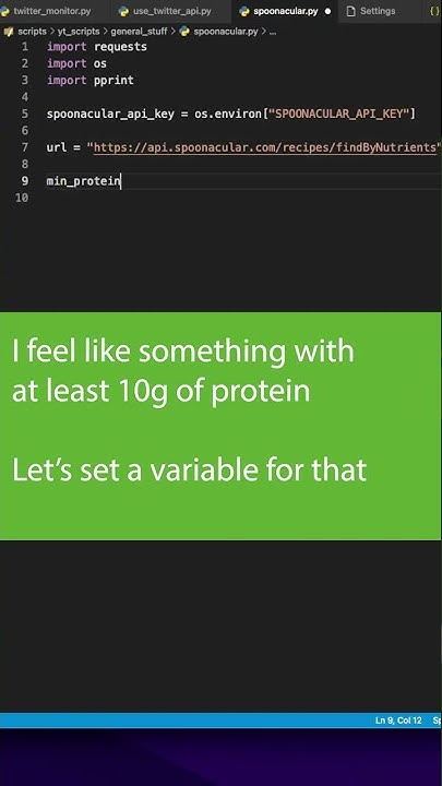 How To Use The Spoonacular API and Python #shorts #pythonforbeginners #pythontutorial - YouTube