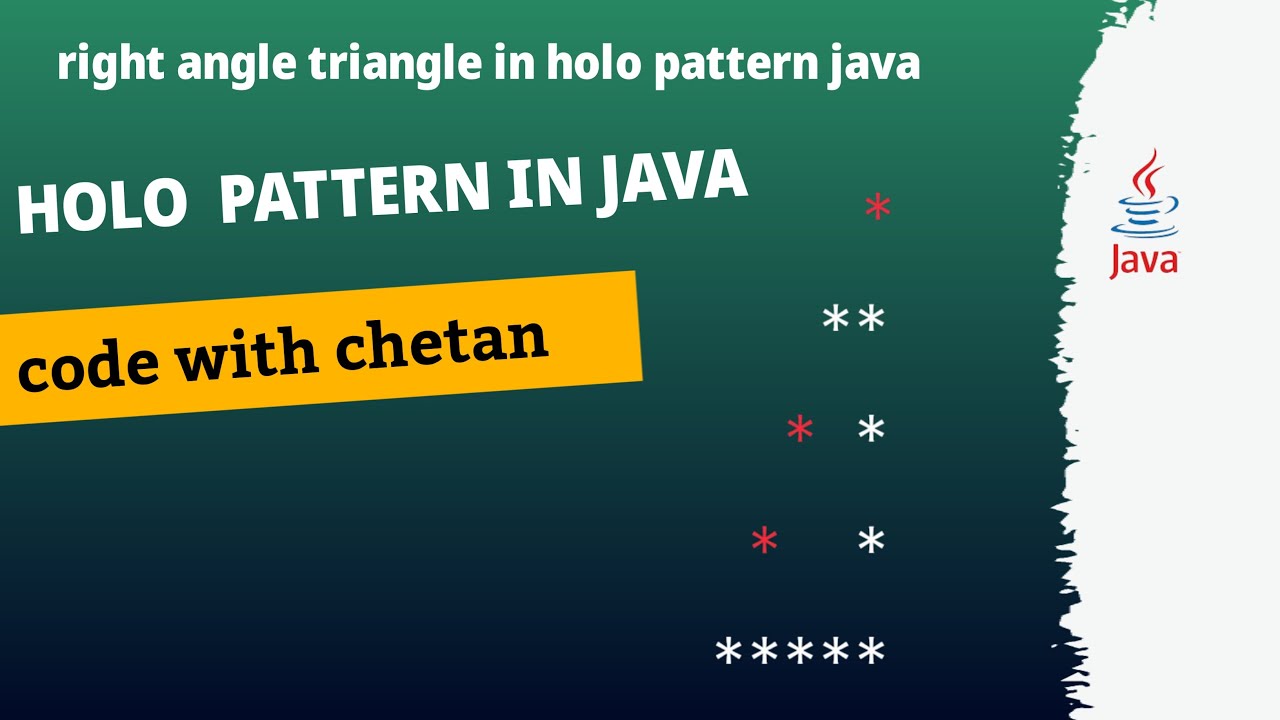 right angle triangle hollow pattern in Java by code with chetancode ...
