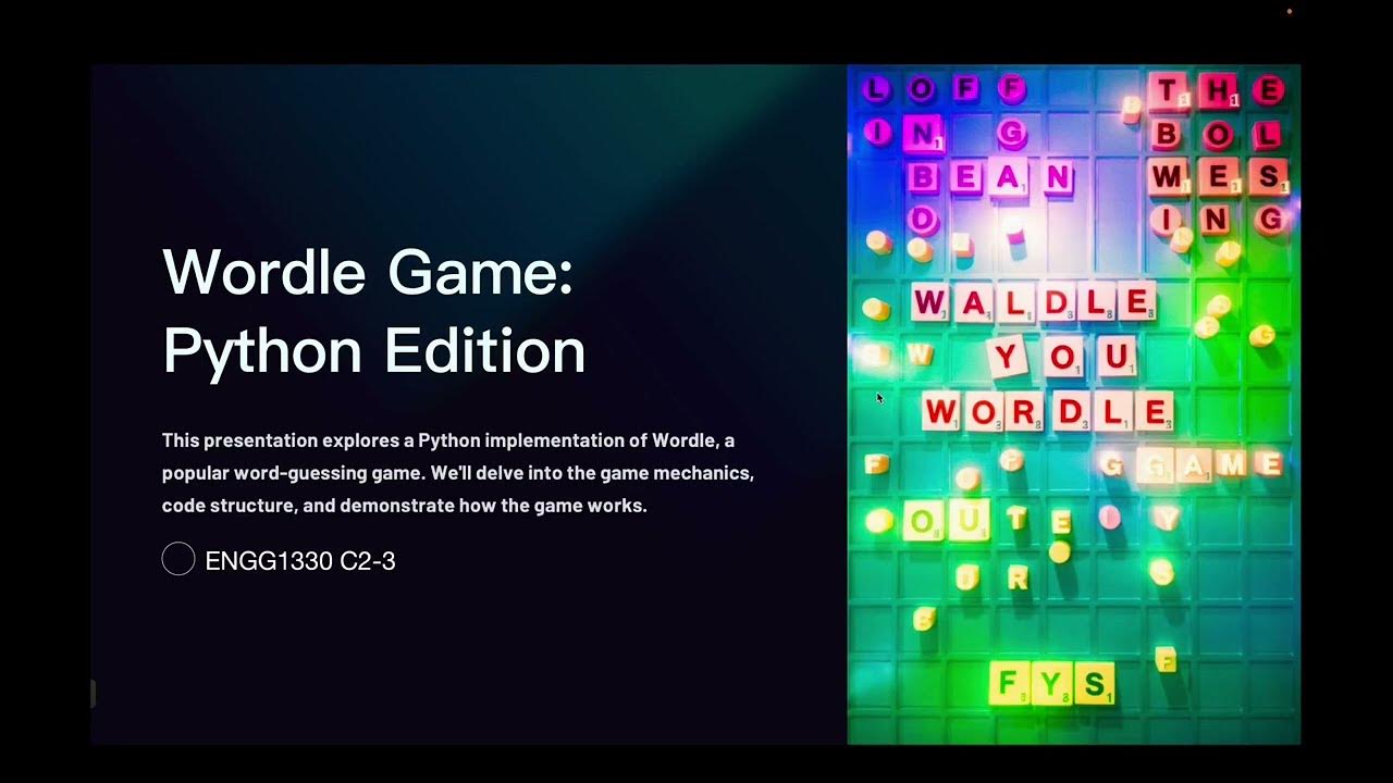 ENGG1330 GP C2-3 Wordle Game - YouTube