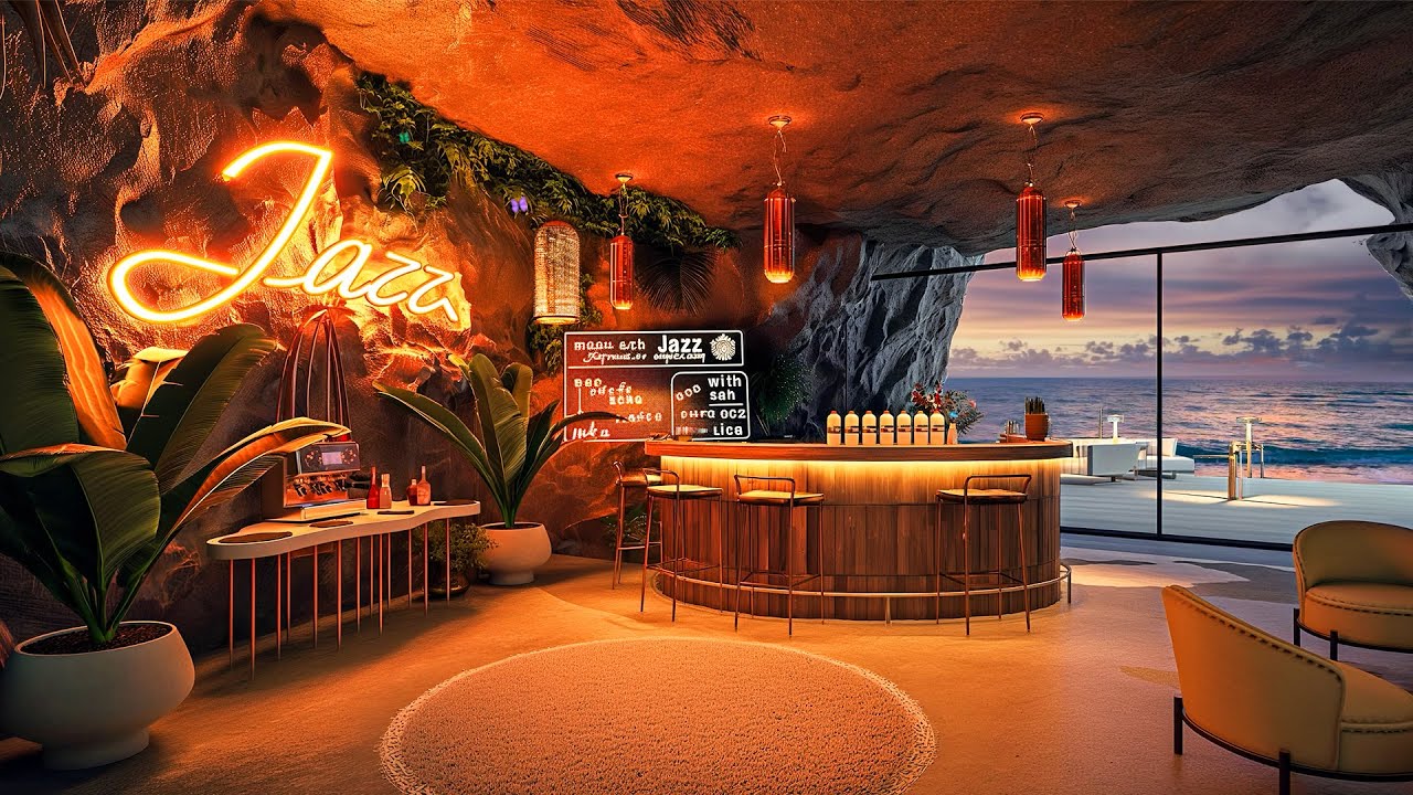 Relax Weekend at Bar Lounge Ambience With SeaSide Sound - Smooth Piano ...