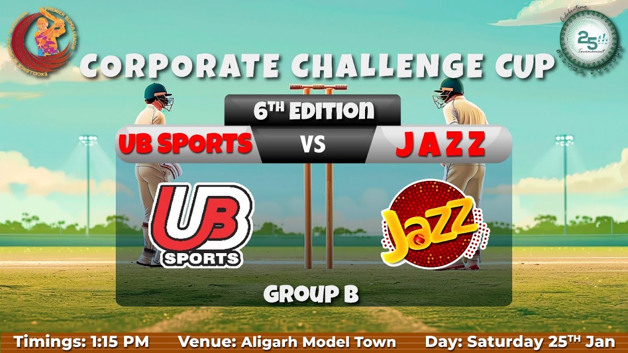 CORPORATE Challenge Cup 2025 | Match | UB Sports vs Jazz | Live From Aligarh Cricket Ground ...