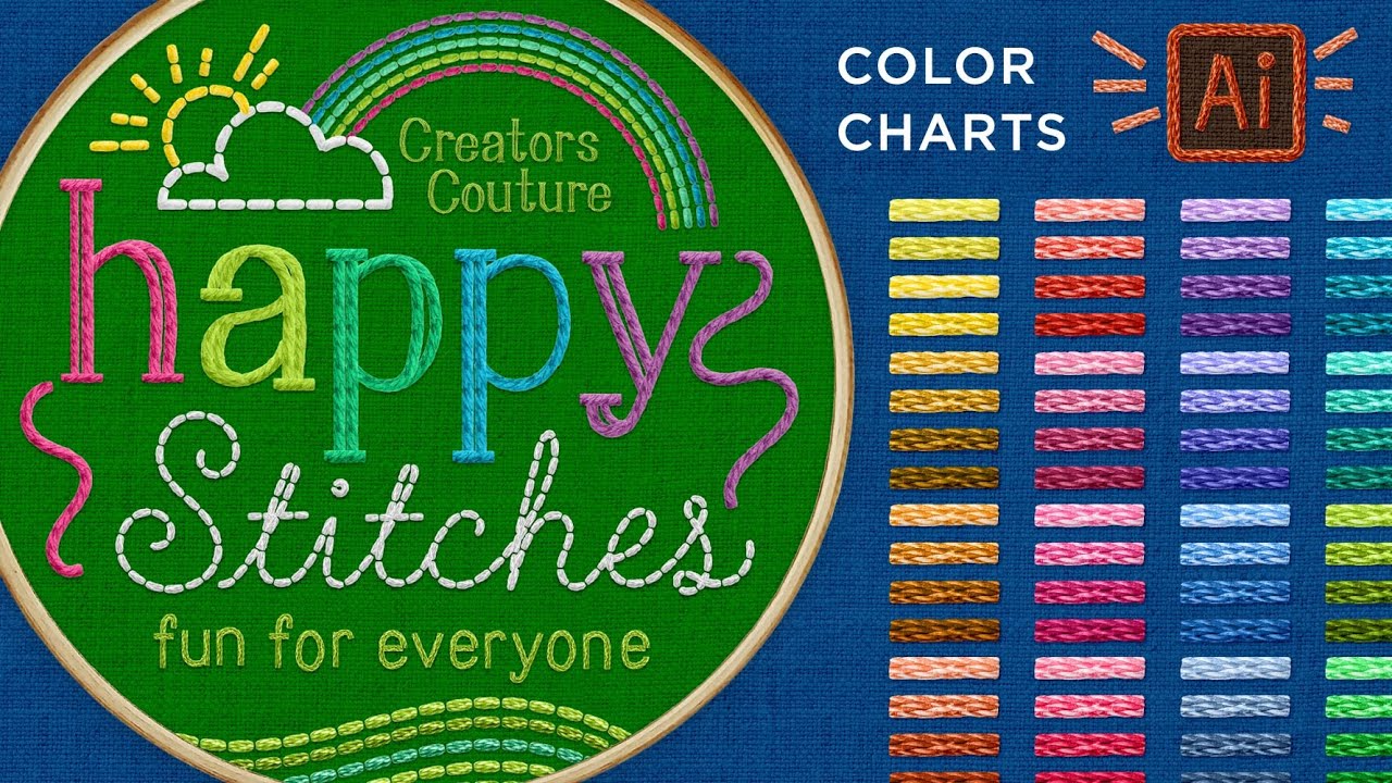 Handy Color Reference Sheets | Hand-Embroidered Illustration Effect ...