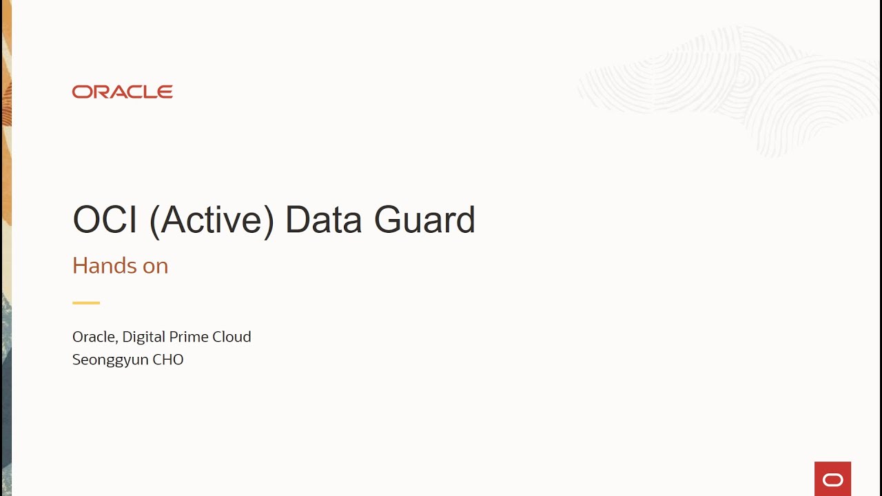 [OCI] (Active) Data Guard Hands On - YouTube