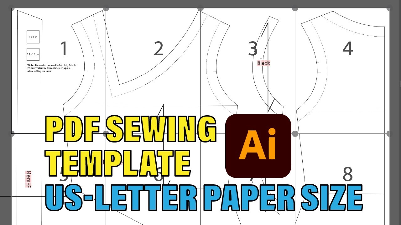How To Create Us Letter Paper Size PDF Sewing Template for E-patterns ...