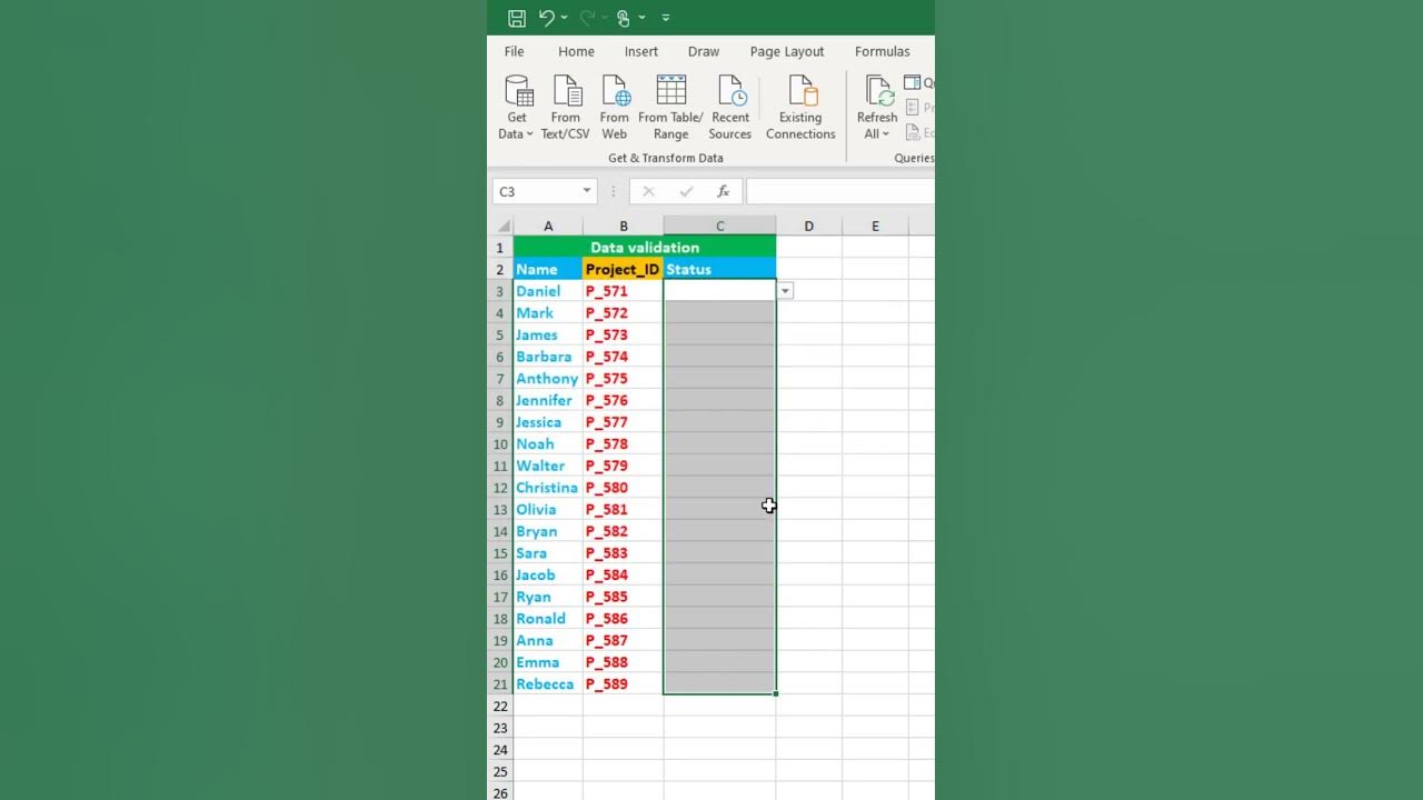Data Validation In Excel Excelshortcuts Exceltips Exceltricks Datavalidation Youtube
