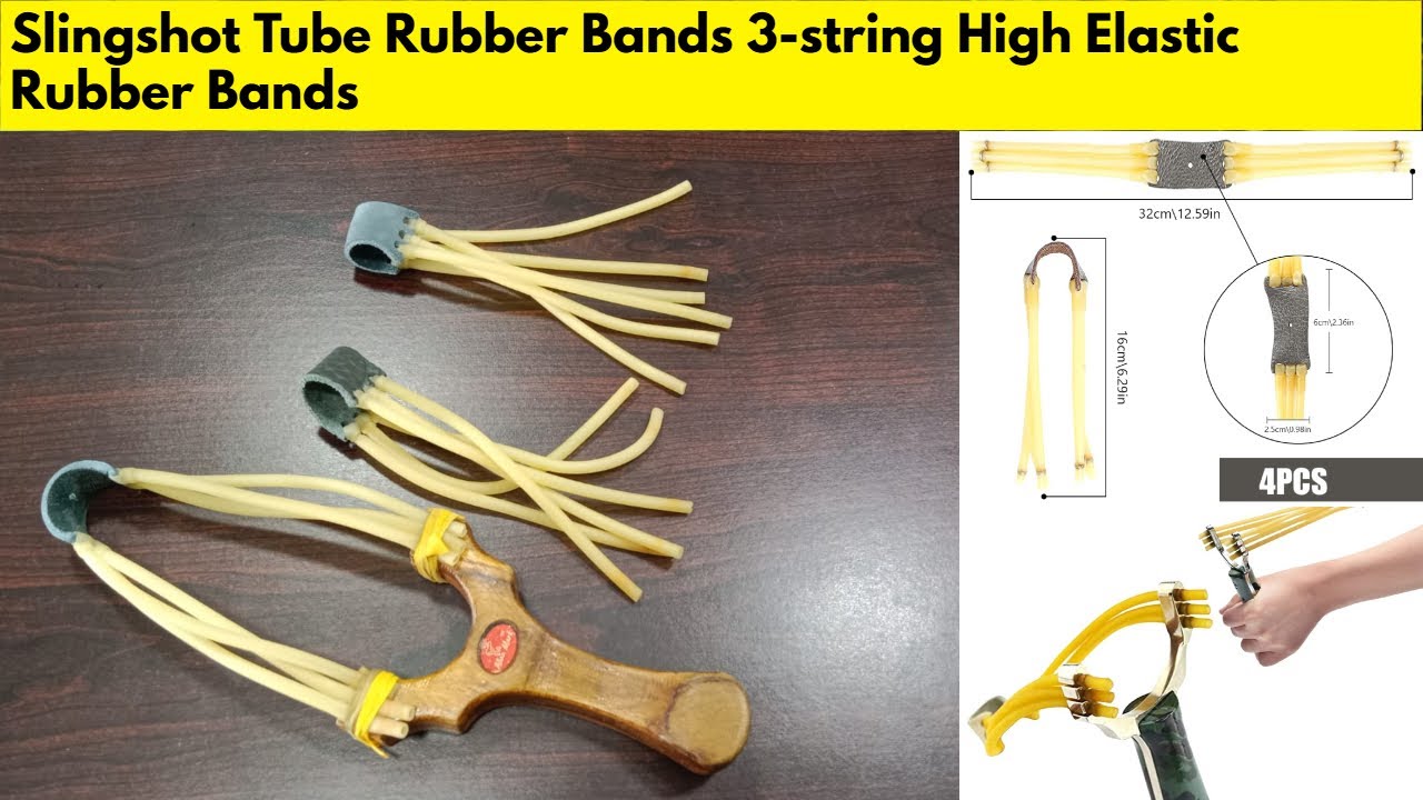 Slingshot Tube Rubber Bands 3-string High Elastic Rubber Bands - YouTube