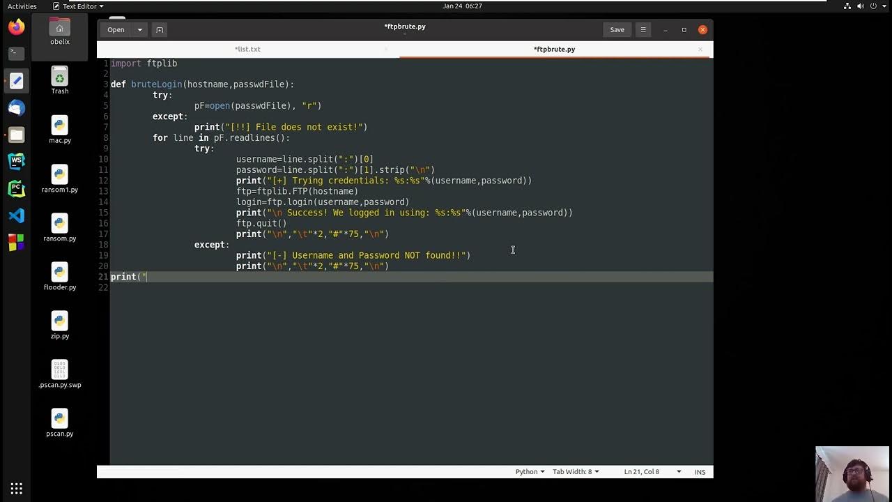 Programming a FTP Brute Force in Python - YouTube