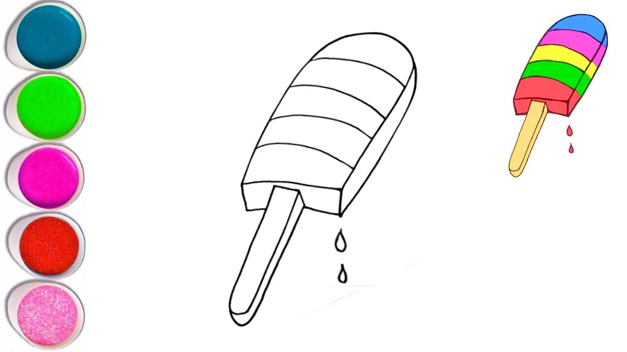 Easy Popsicle Drawing and Coloring for Kids | Fun Art Tutorial for Kids ...