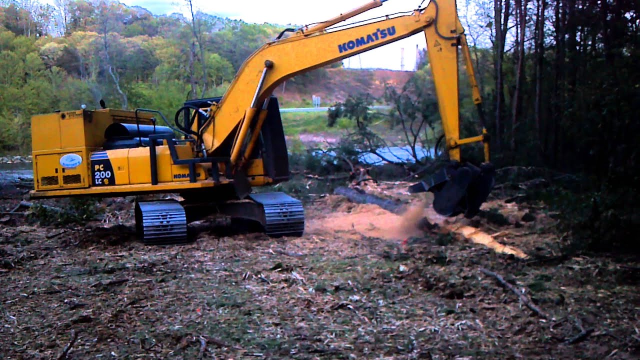 Shinn System working right of way in Asheville Nc - YouTube
