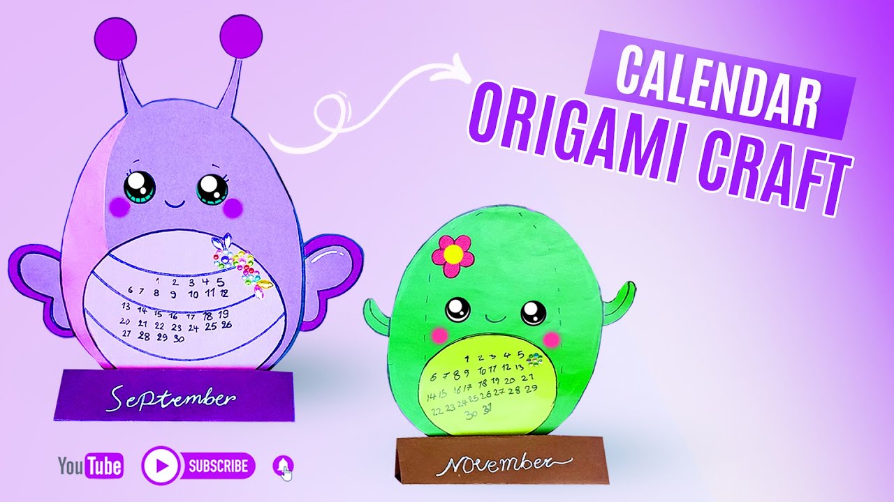 How to make an origami calendar | Desktop calendar🗓⌛ - YouTube