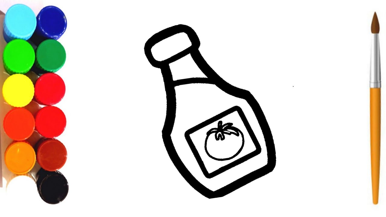 How to Draw Tomato Ketchup For Kids Step by Step and Coloring | Tomato ...