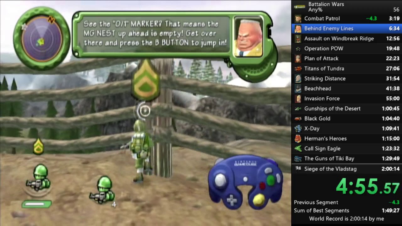 Battalion Wars 1-2 (Behind Enemy Lines) Any% Speedrun 2:37 (Outdated, Old PB) - YouTube