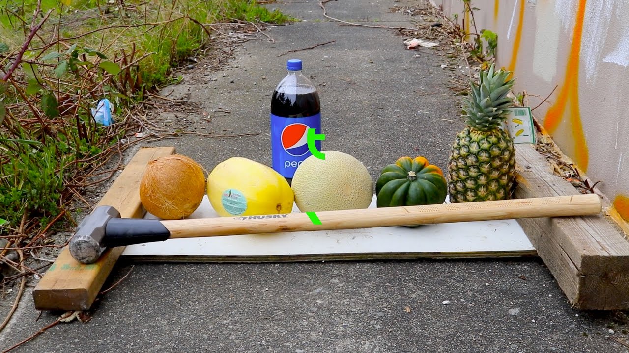 Smashing Fruits with Sledgehammer - YouTube