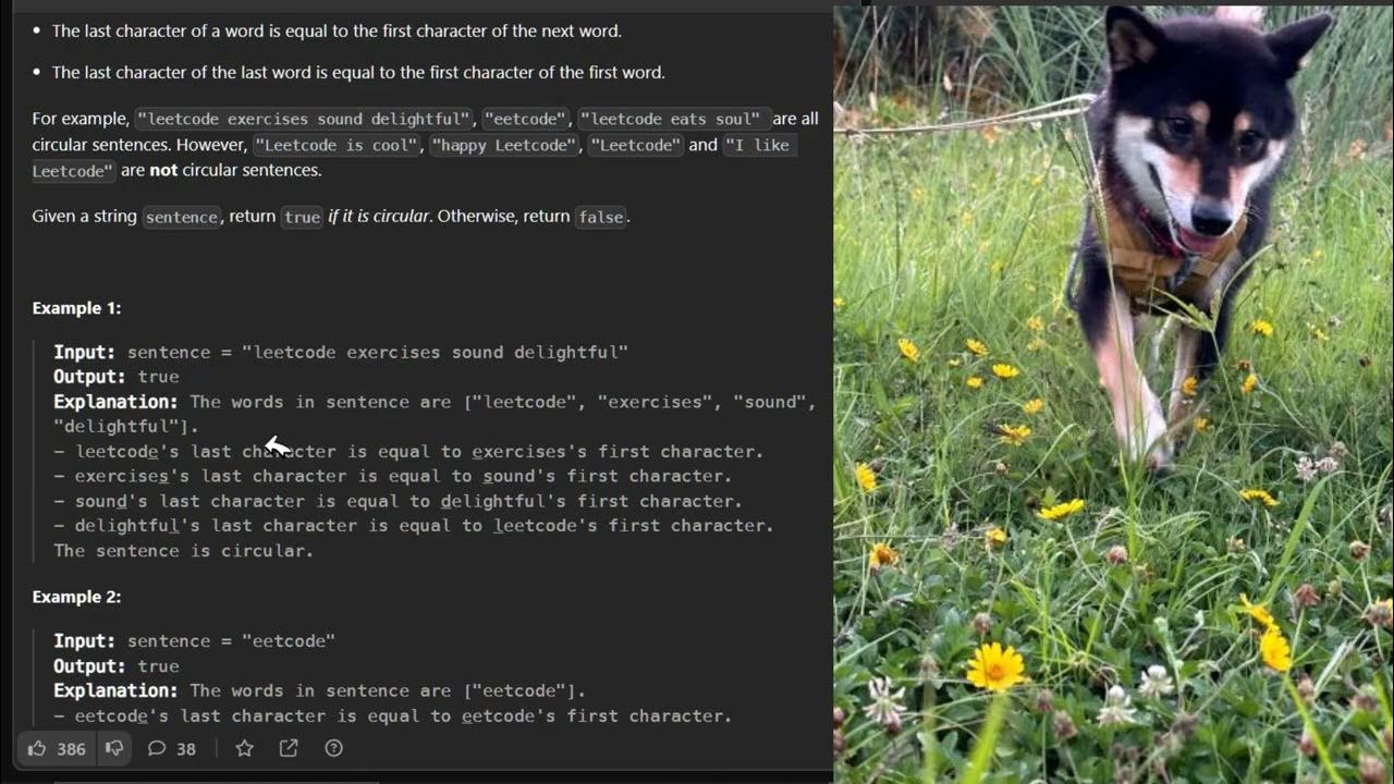 Python C++使用字串find迴圈速解Leetcode 2490 Circular Sentence - YouTube