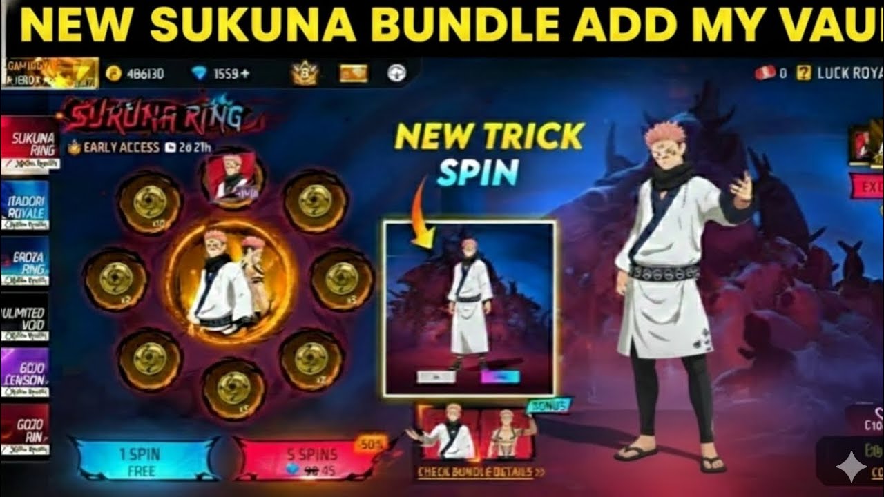 Sukuna Ring Event One Spin Trick🤩🔥| Sukuna Ring Event Spin Trick💀💥 ...