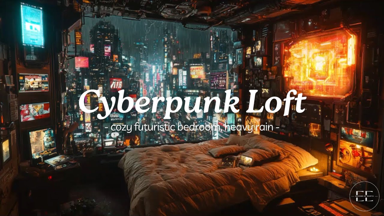 Cyberpunk Loft - Rain Sounds and 80s Ethereal Synth Sounds for Study ...