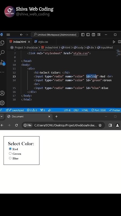 Radio button change color #radiobutton #cssproperties #inputhtml - YouTube