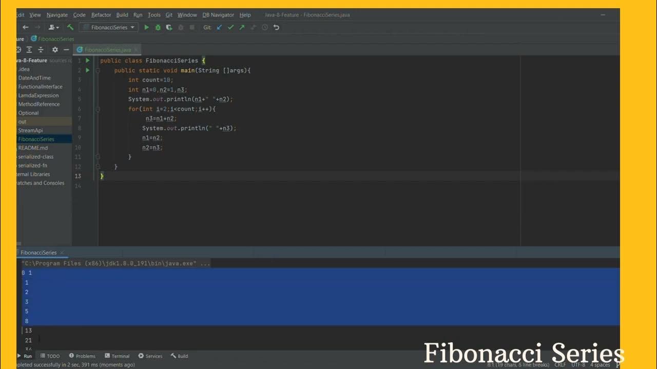 Fibonacci Series Programjava Language Youtube