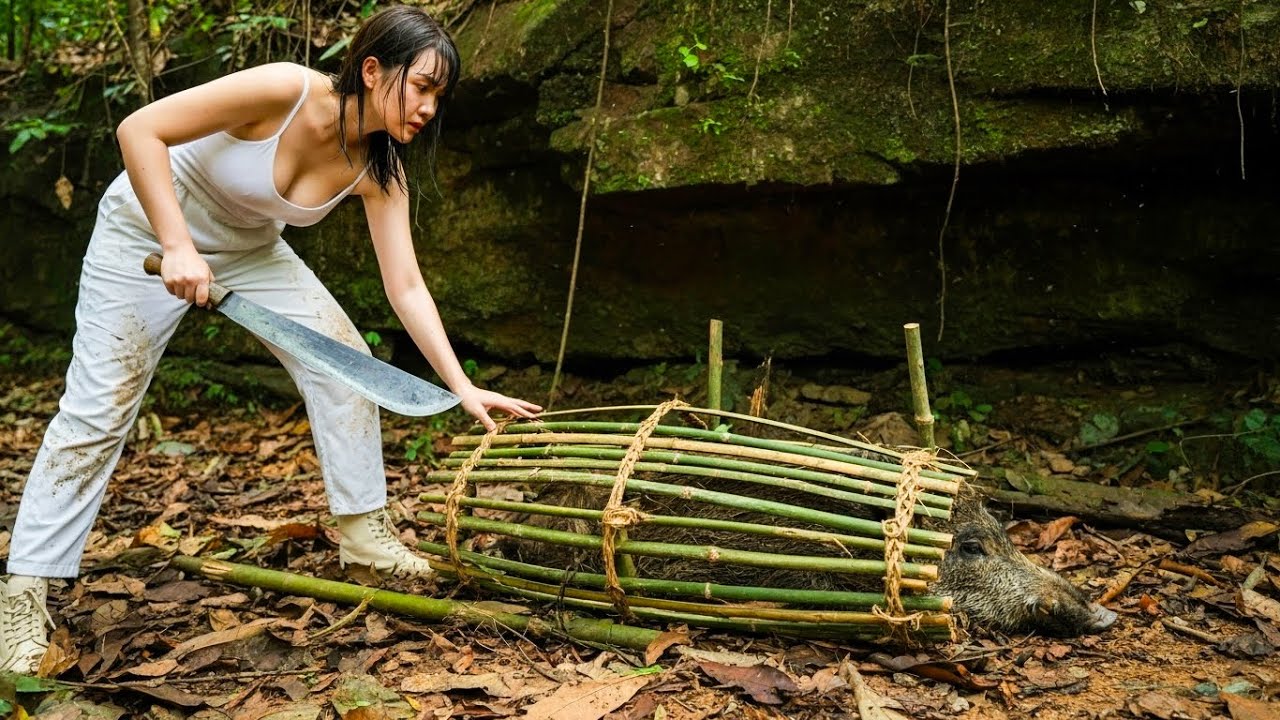 How I Outsmarted a Wild Boar Using a Primitive Trap in the Deep Forest ...