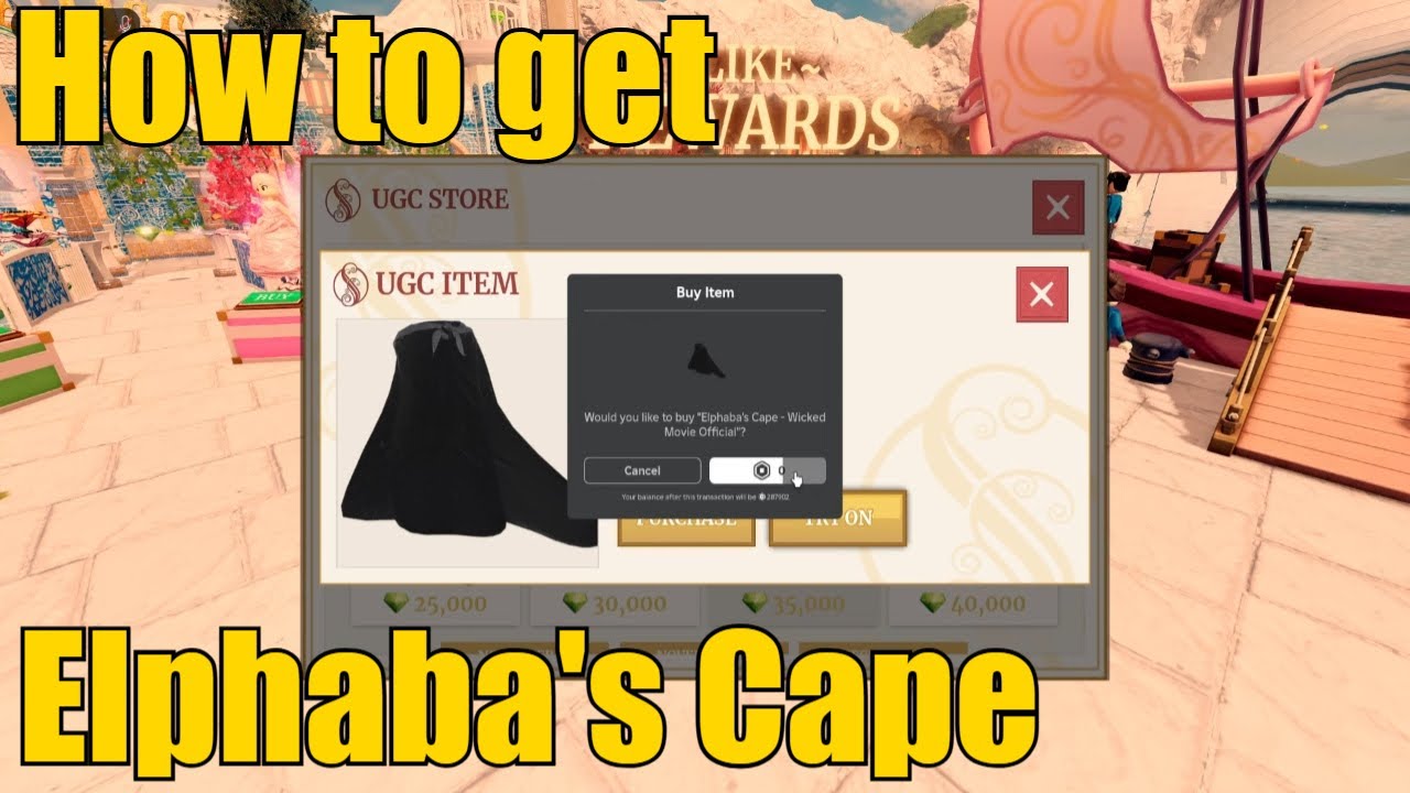 How to get Elphaba's Cape in WICKED RP | EASY GEMS | 11k Stock - YouTube