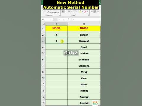 Excel Tips: New method Automatic Serial Number #Excel @gyansecction # ...