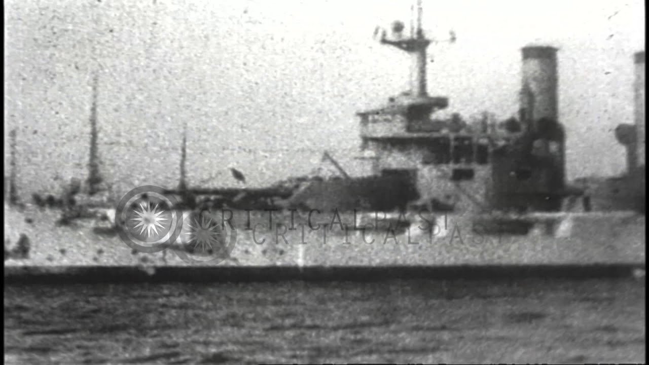 The United States Navy battle fleet with USS Kansas underway at sea in ...