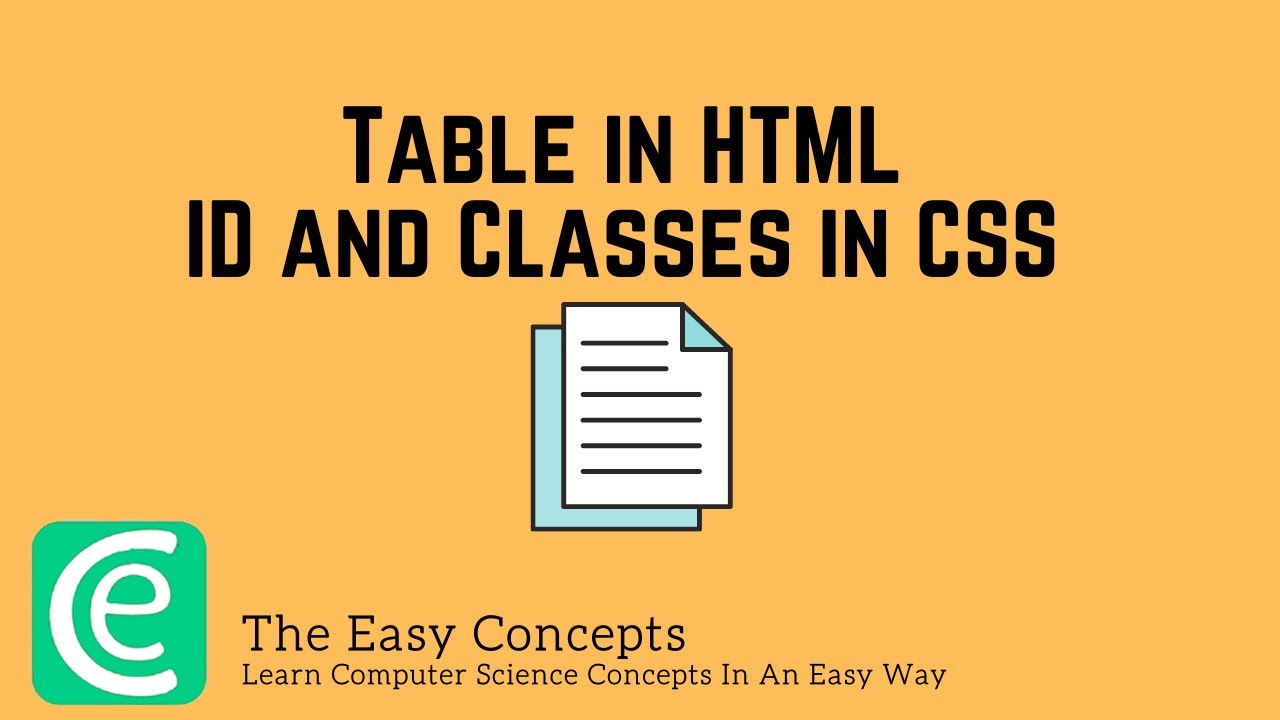 FSWD | L3: Table in HTML | ID and Classes In CSS | JavaScript Functions | The Easy Concepts ...