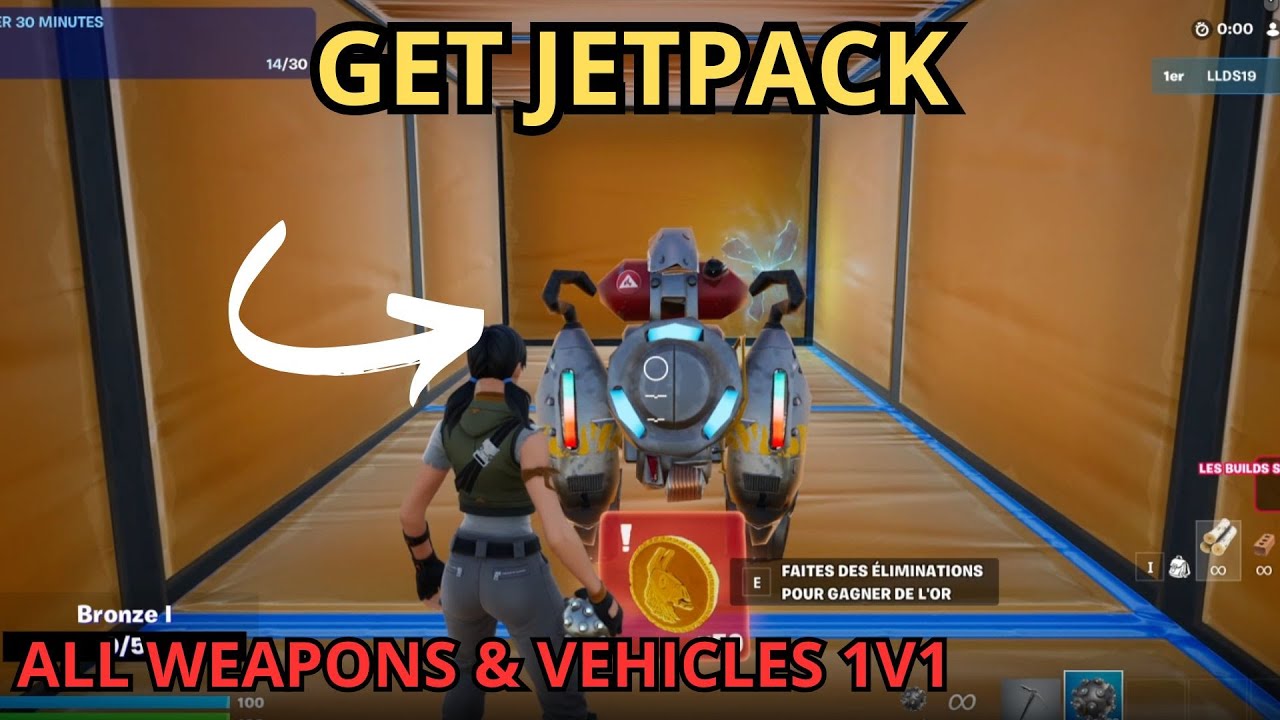 ALL WEAPONS & VEHICLES 1V1 FORTNITE CREATIVE MAP - HOW TO GET JETPACK ...