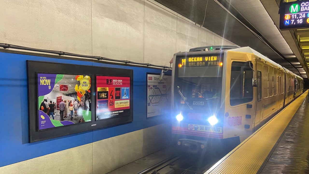 SF Muni 1999 Breda LRV3 #1505 on Route M Ocean View Westbound - YouTube