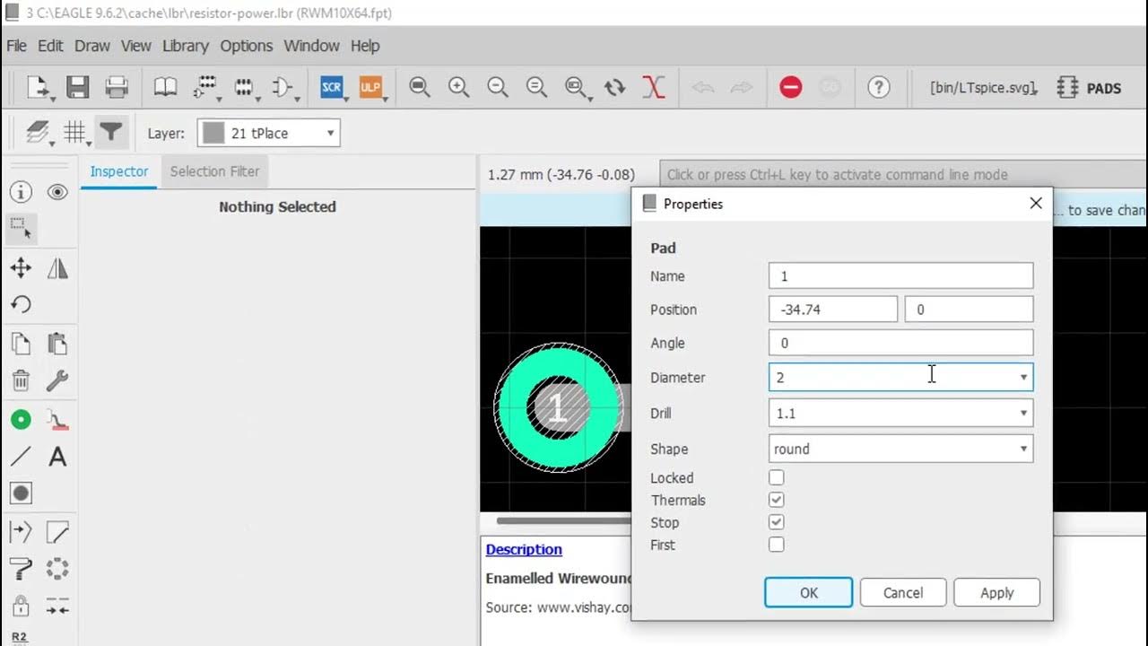 [TUTORIAL ] Merubah dan Meperbesar Pad Komponen pada Eagle 9 - YouTube