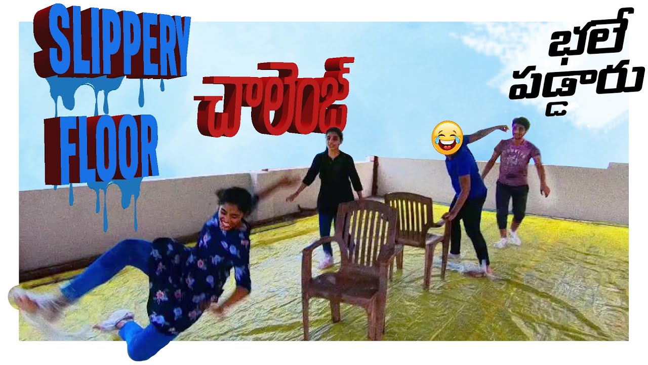 SLIPPERY FLOOR CHALLENGE | GR VLOGS | IN TELUGU | #vlog22 - YouTube