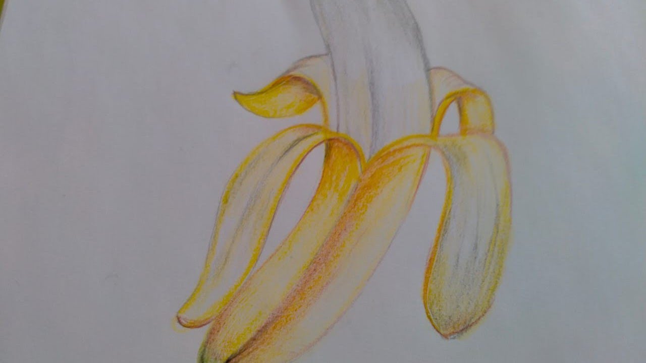 how to draw half peeled banana#banana drawing for kids #easy banana ...