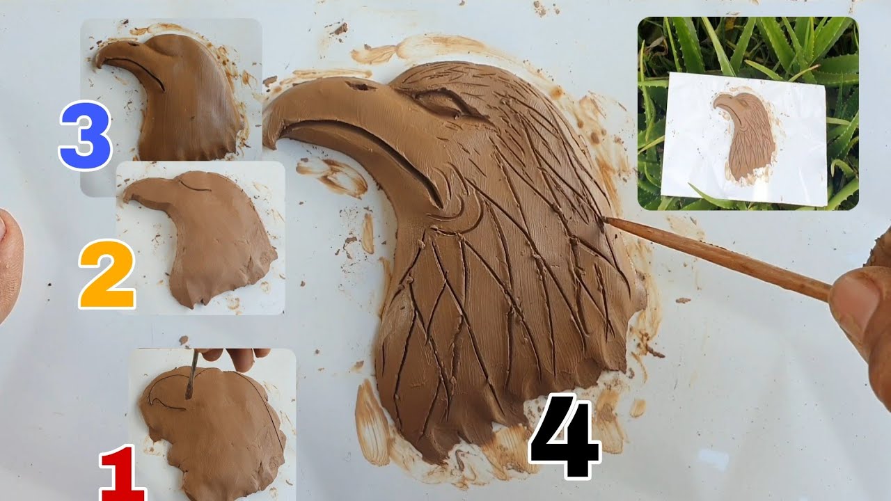 D I Y , How to make eagle head from clay. - YouTube