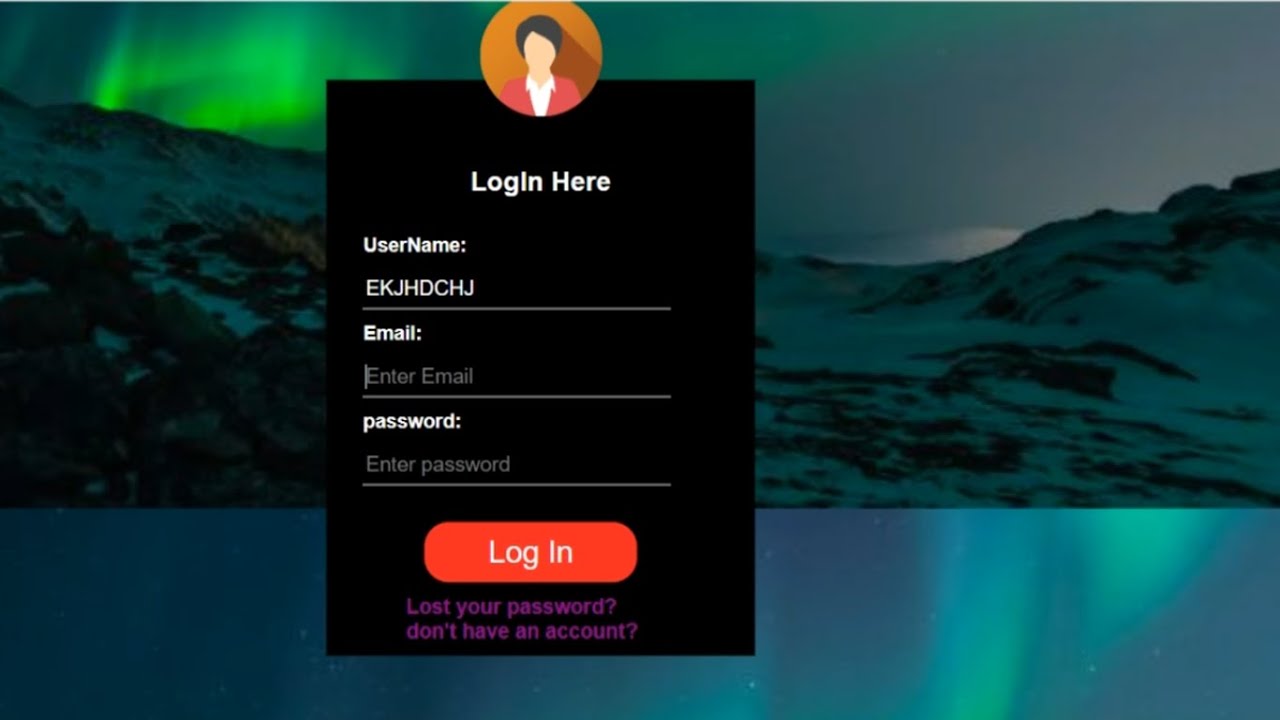 How to Create and Design HTML CSS Login Form - YouTube