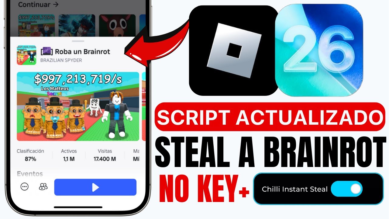 (ACTUALIZADO) OP STEAL A BRAINROT SCRIPT PARA iPHONE Y iPAD NO KEY ...