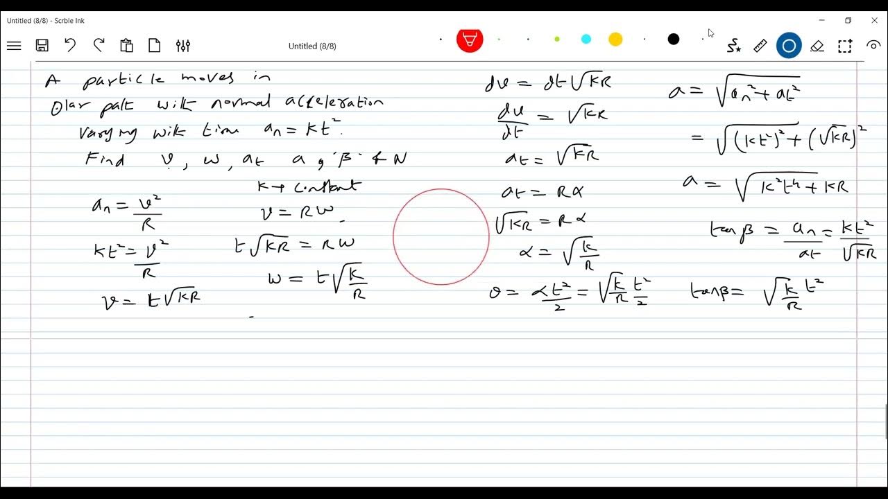 8)Physics| kinematics of circular motion class 11| centripetal acceleration aₙ=kt² of a particle ...